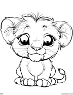 Baby Lion Coloring Page