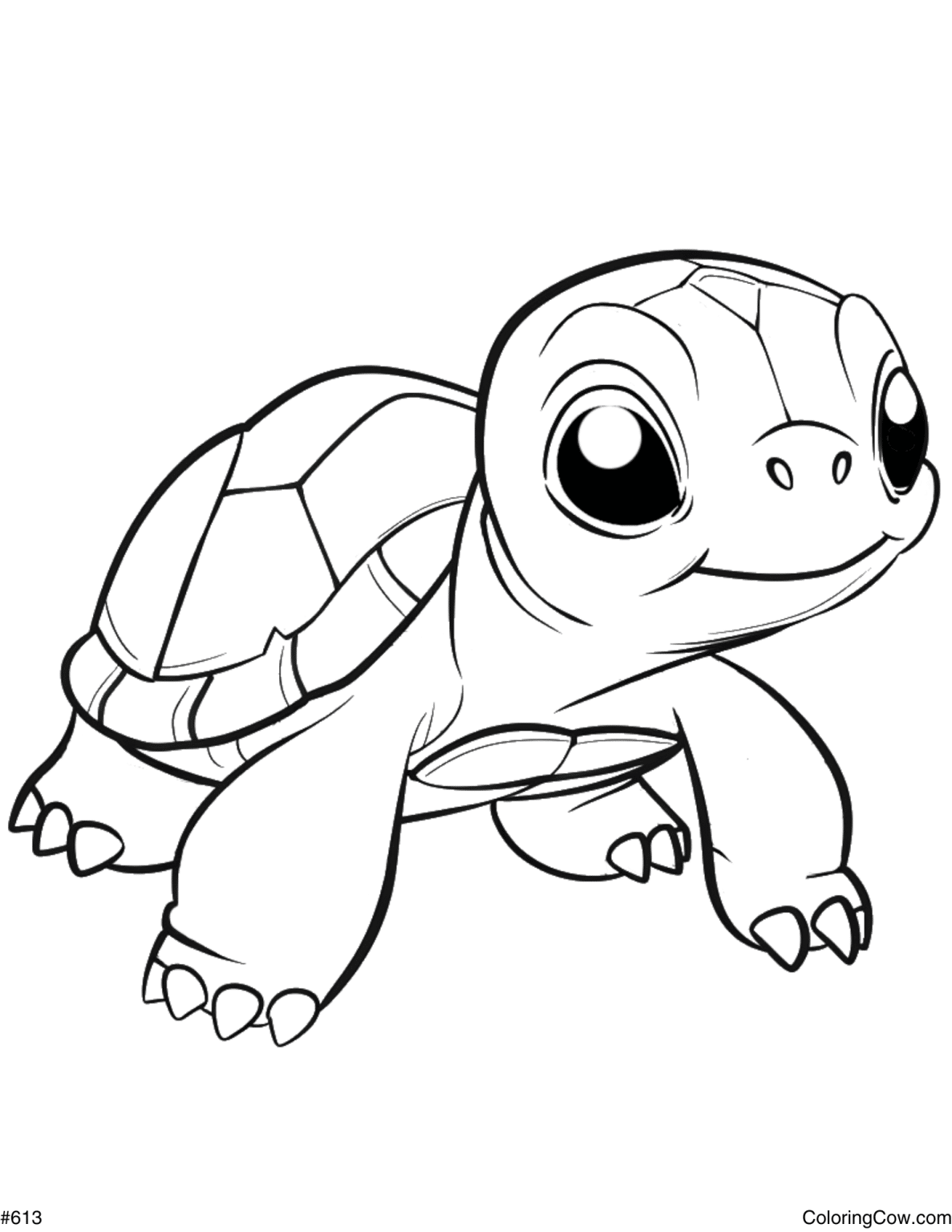 Cute Sea Turtle Coloring Page
