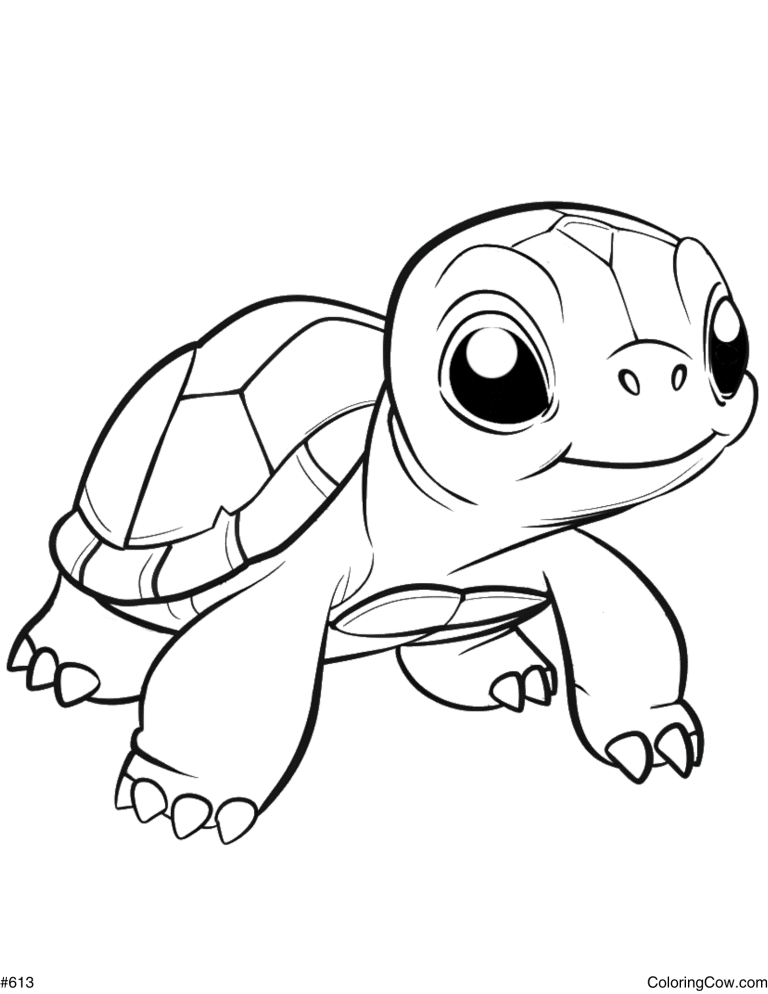 Baby Turtle Coloring Page