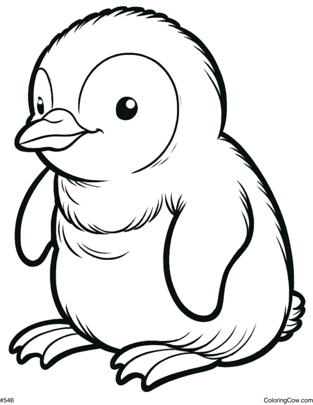 Cute Penguin Coloring Page