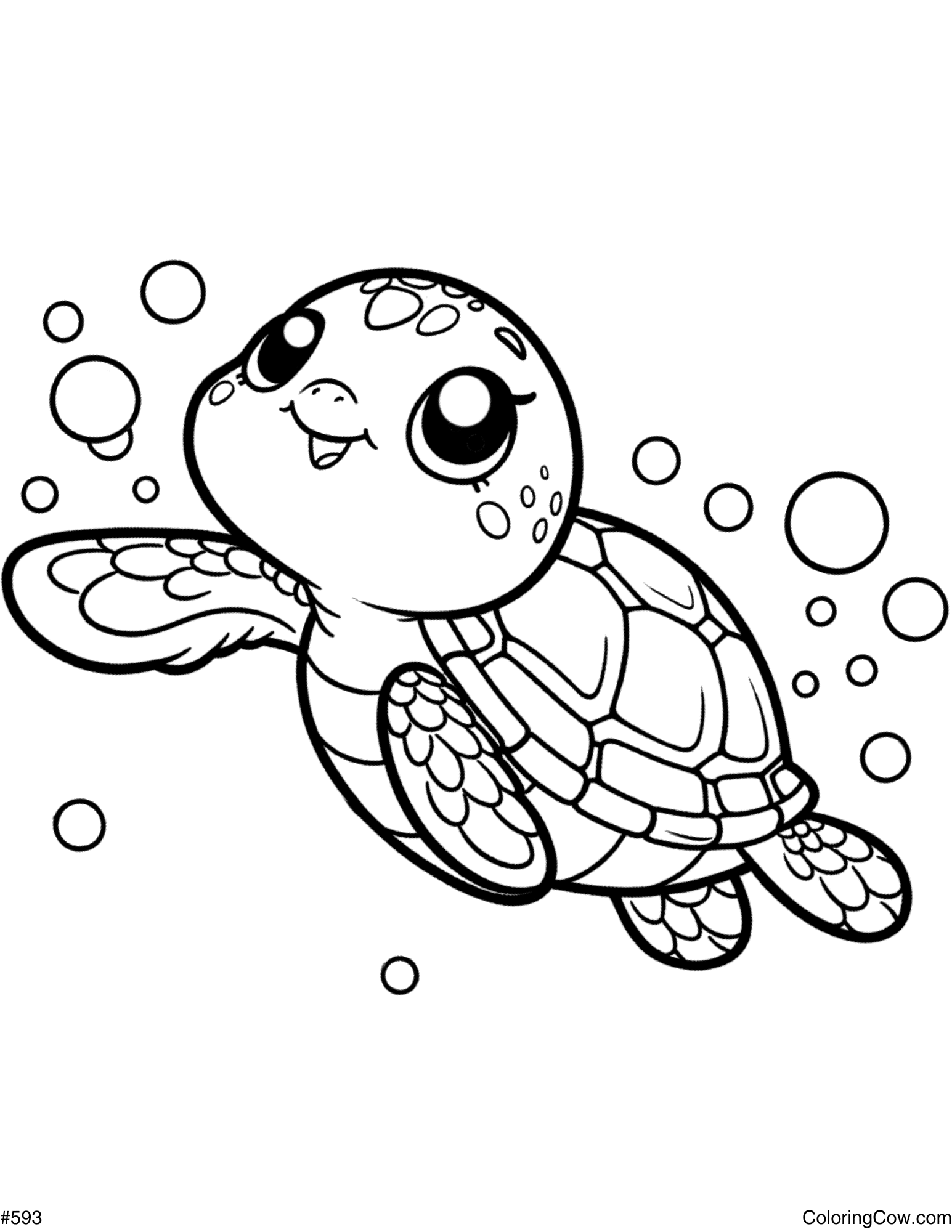 Baby Turtle Coloring Page