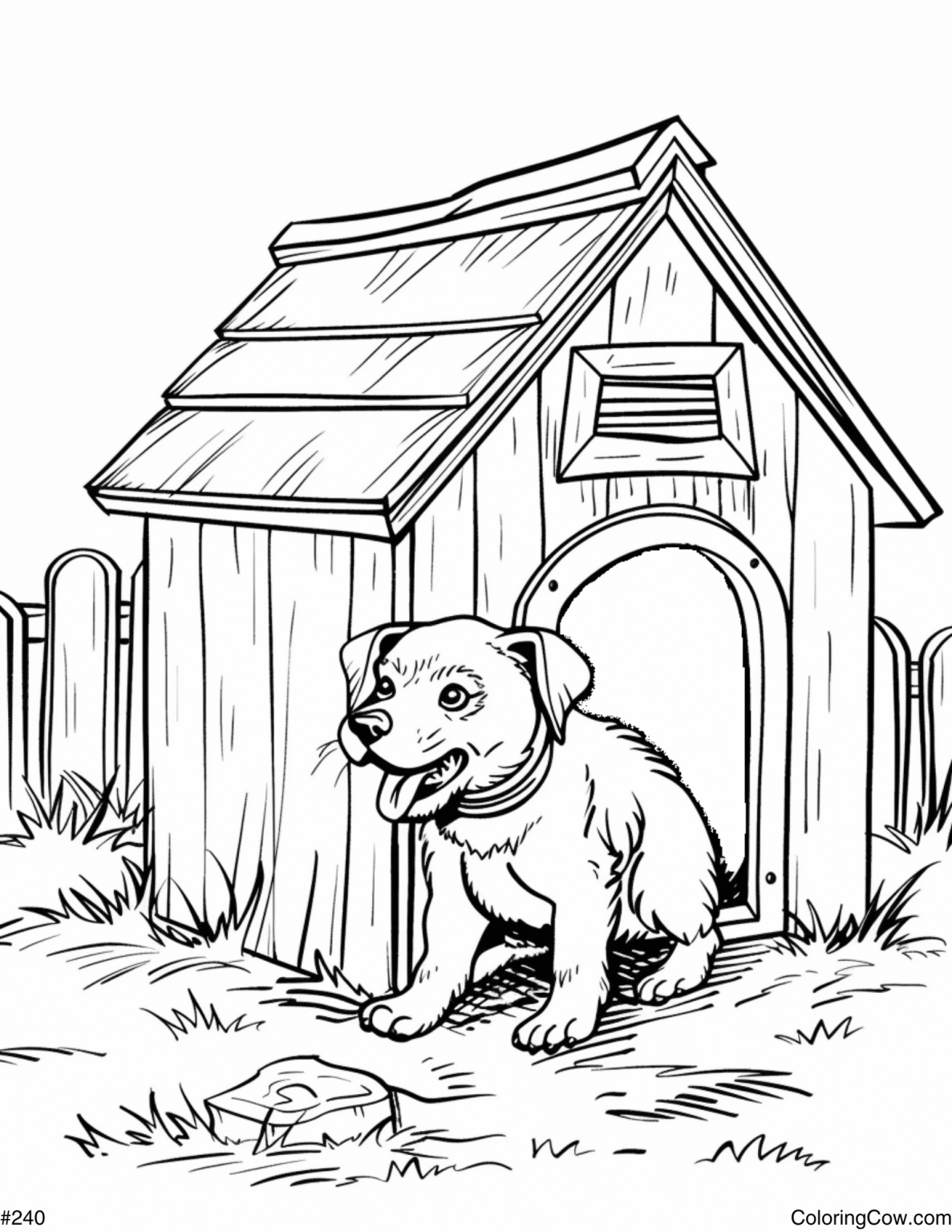 Dog House Coloring Page