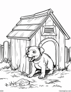 Dog House Coloring Page