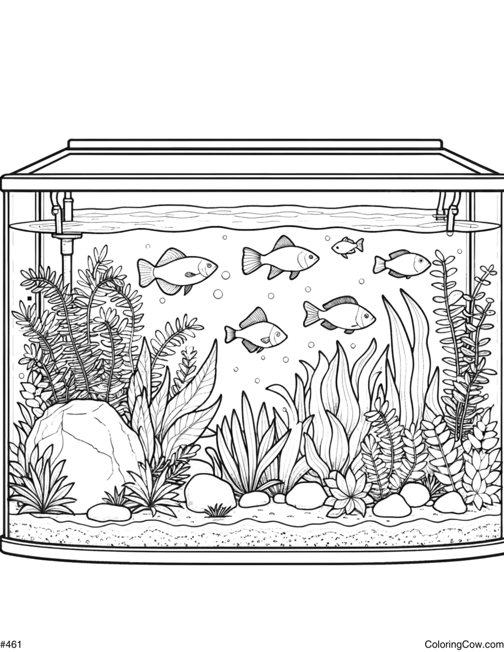 Fish Tank Coloring Page