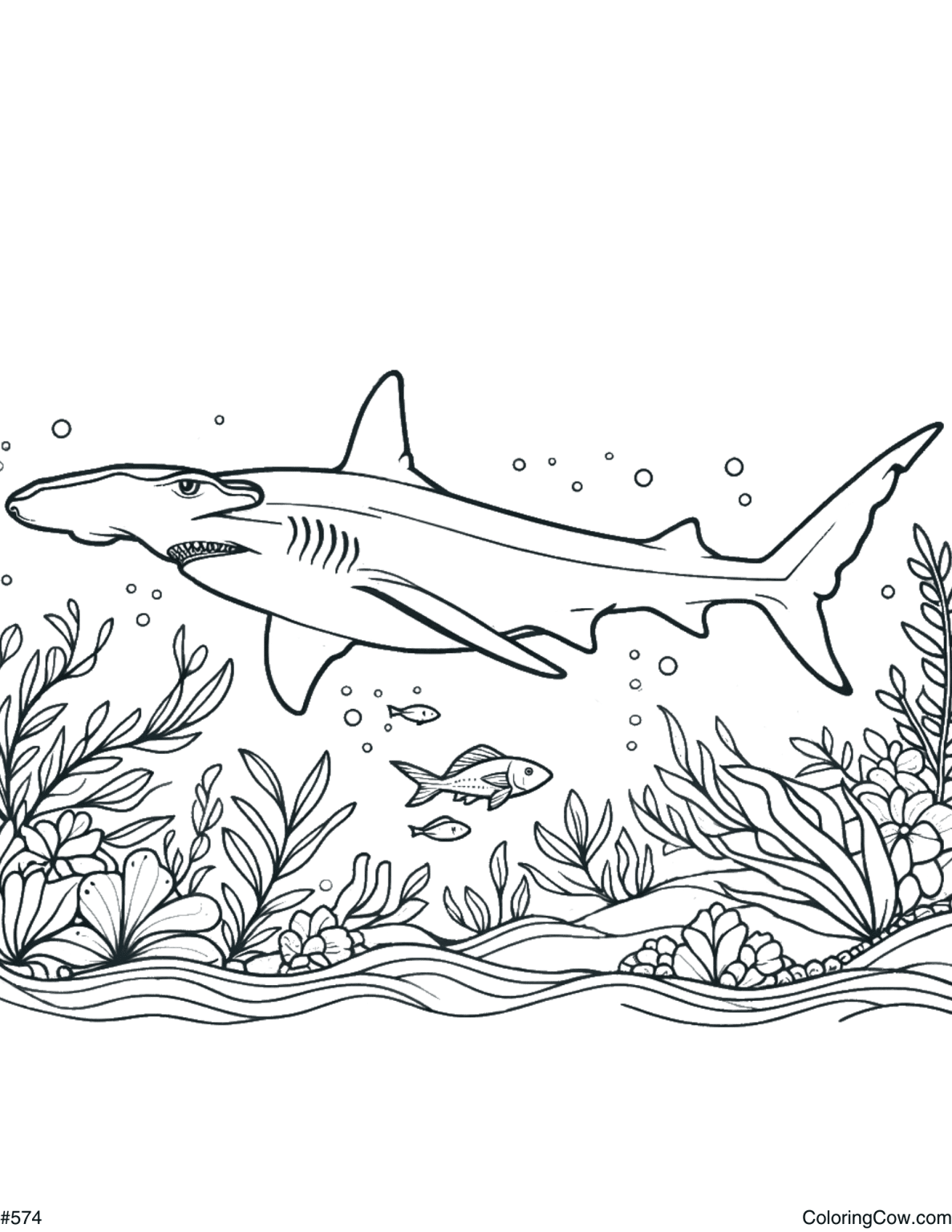 Hammerhead Shark Coloring Page