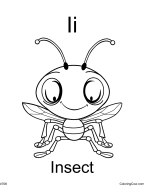 I Is for Insect Coloring Page