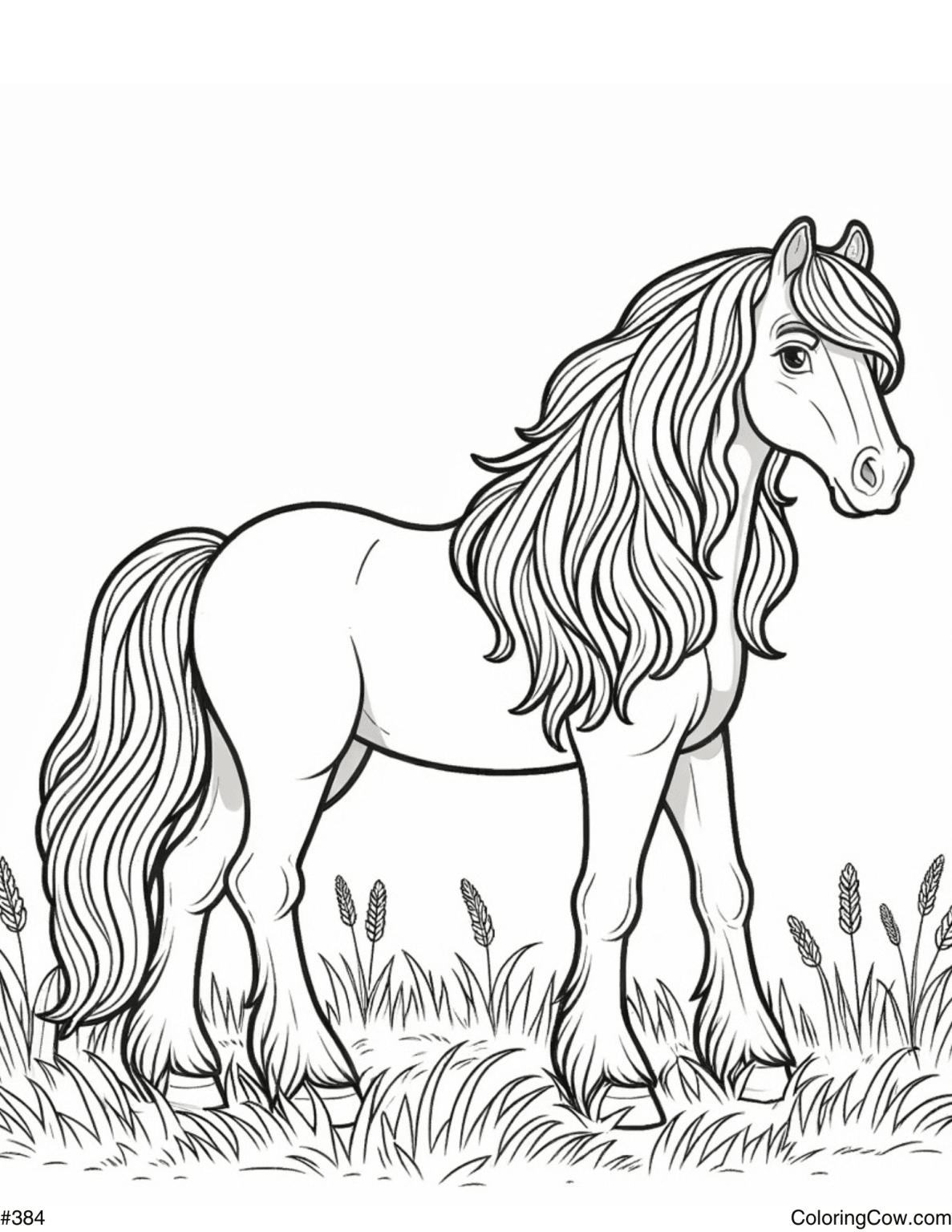 Easy Horse Coloring Page