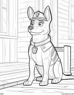 Police Dog Coloring Page