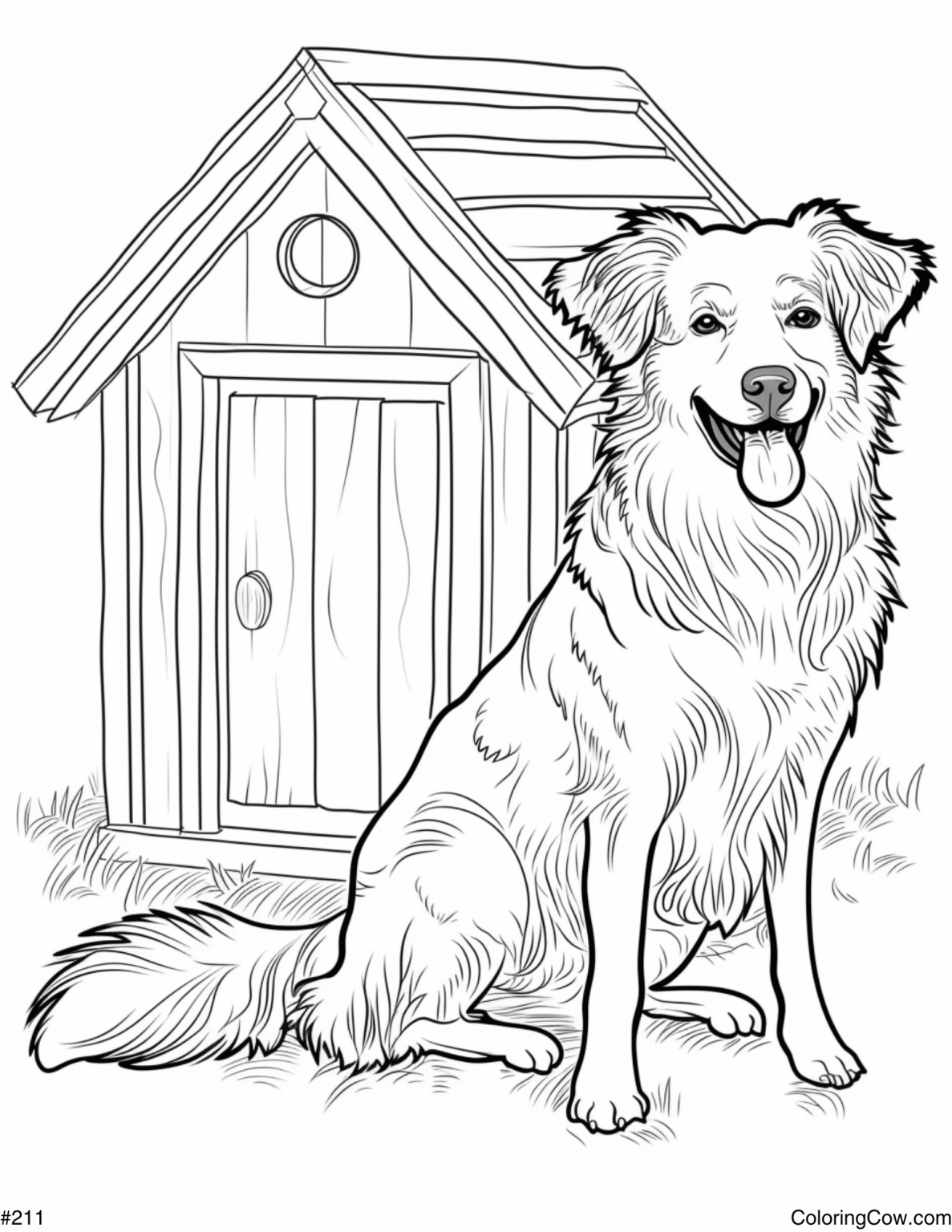 Realistic Dog Coloring Page