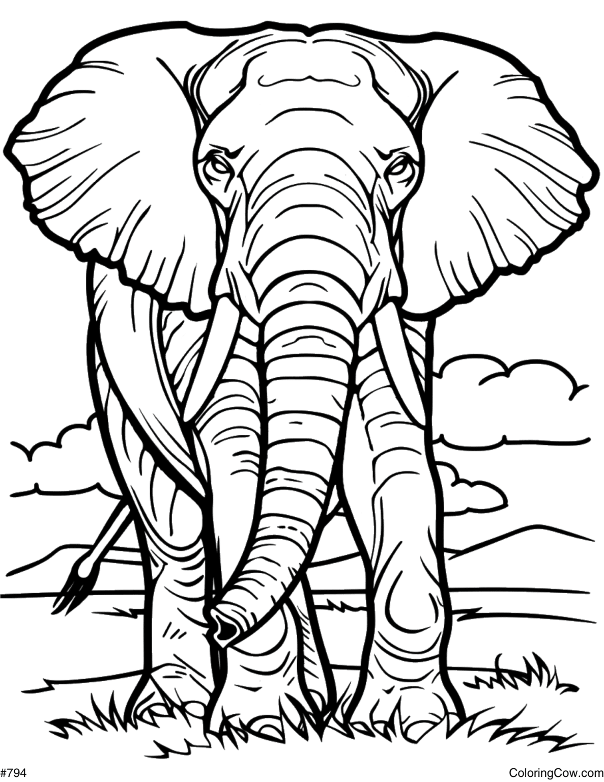 African Elephant Coloring Page African Elephant Coloring Page