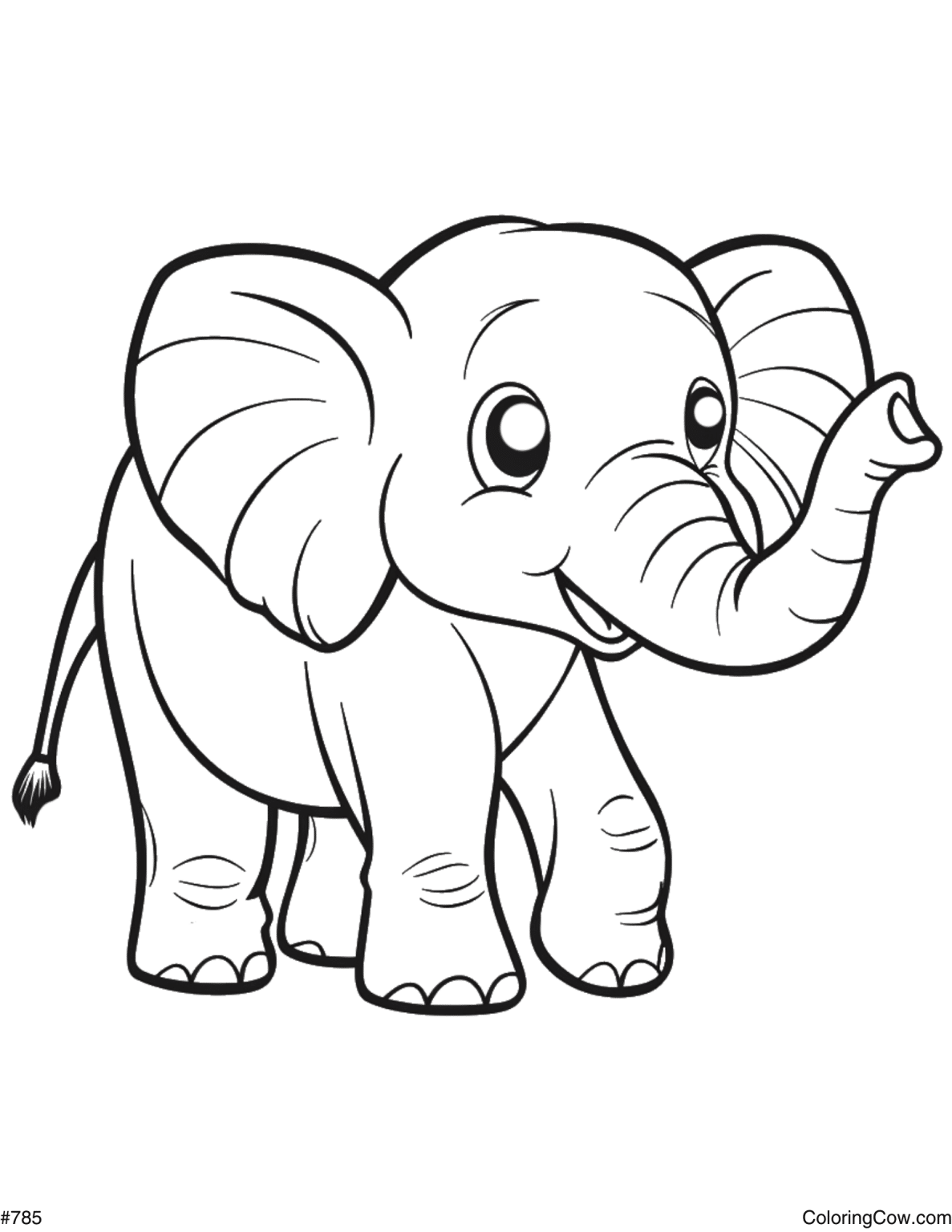 Baby Elephant Coloring Page