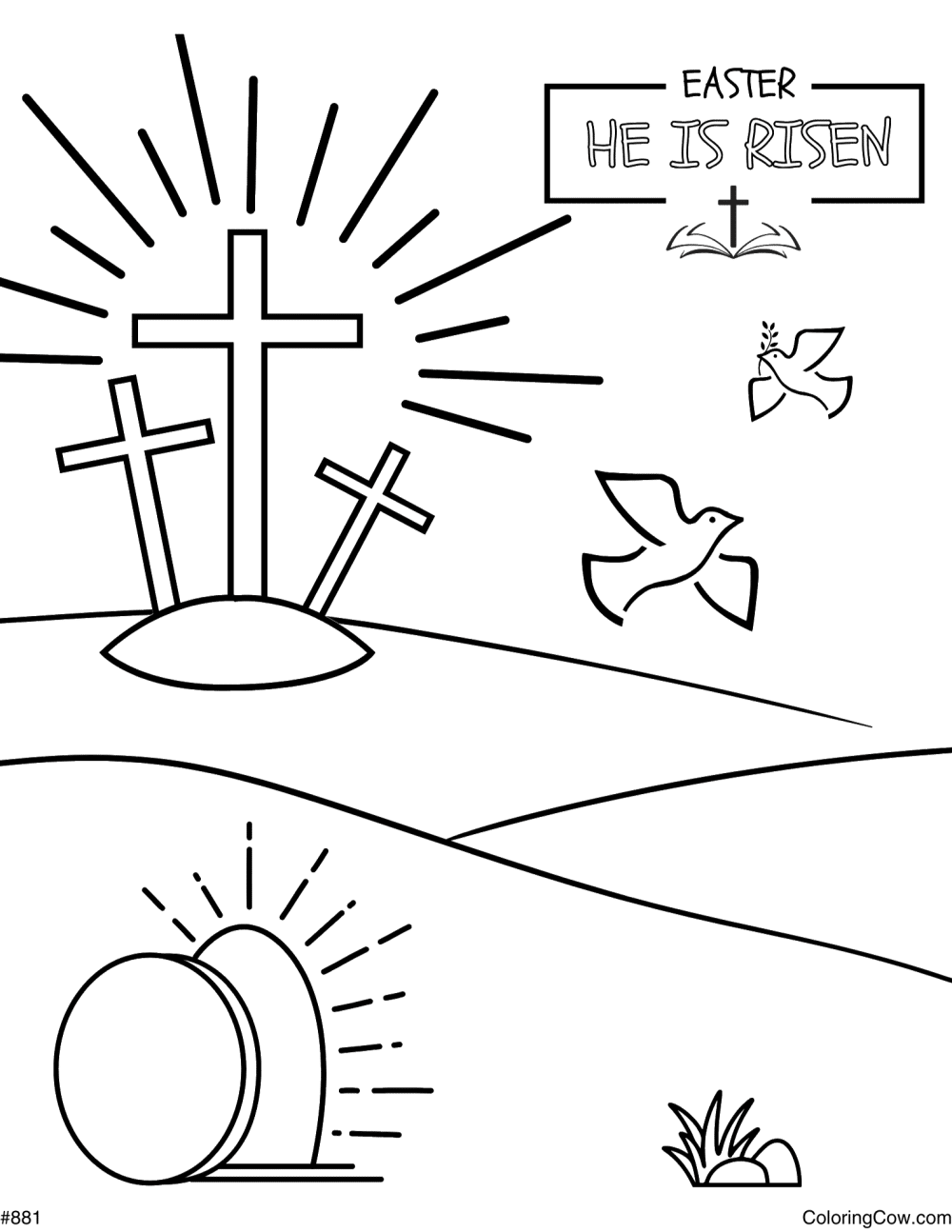 Jesus on the Cross Coloring Page
