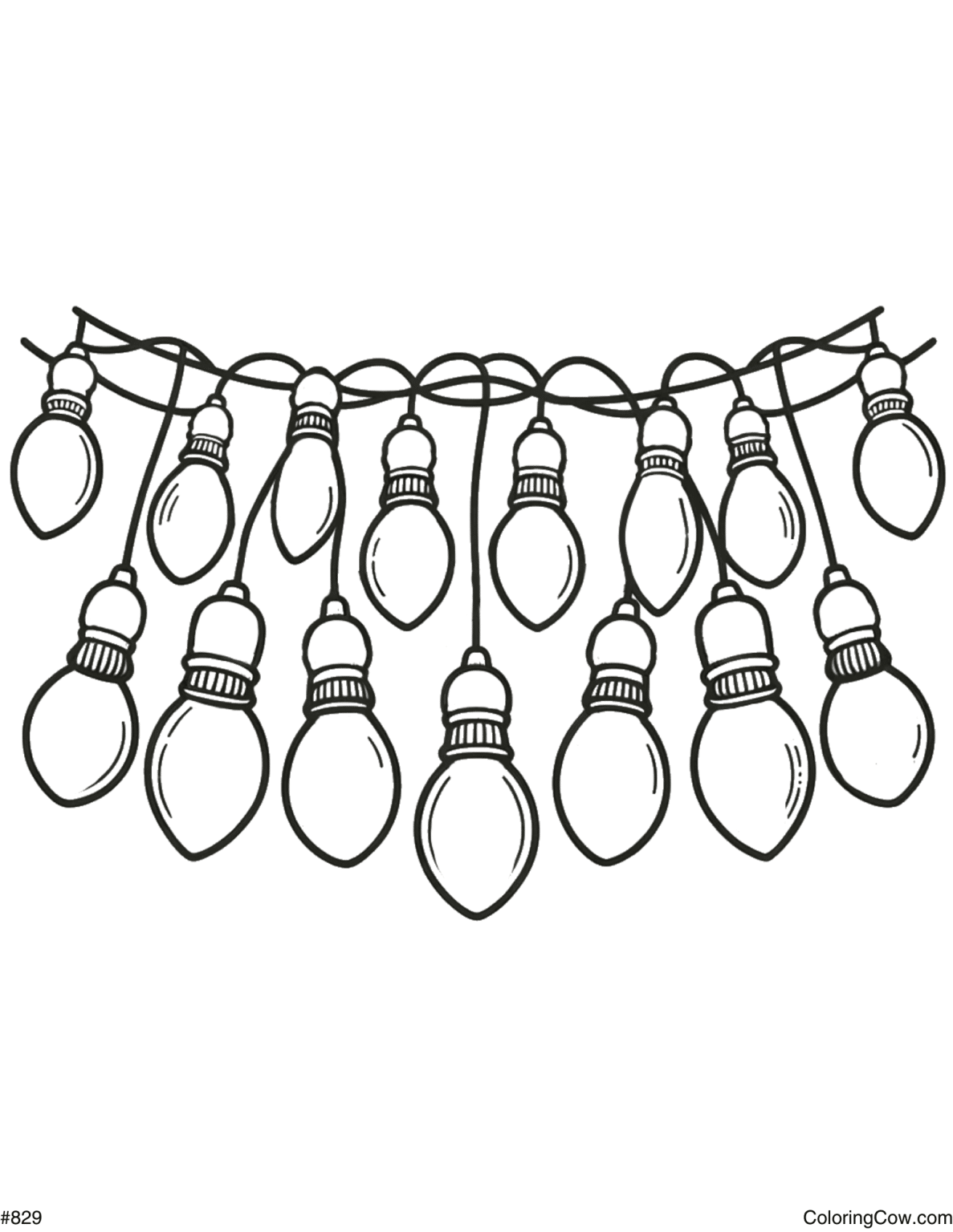 Christmas Lights Coloring Page