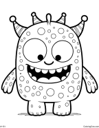 Cute Monster Coloring Page