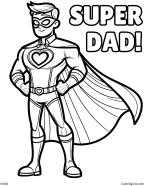 Father's Day Super Hero Coloring Page