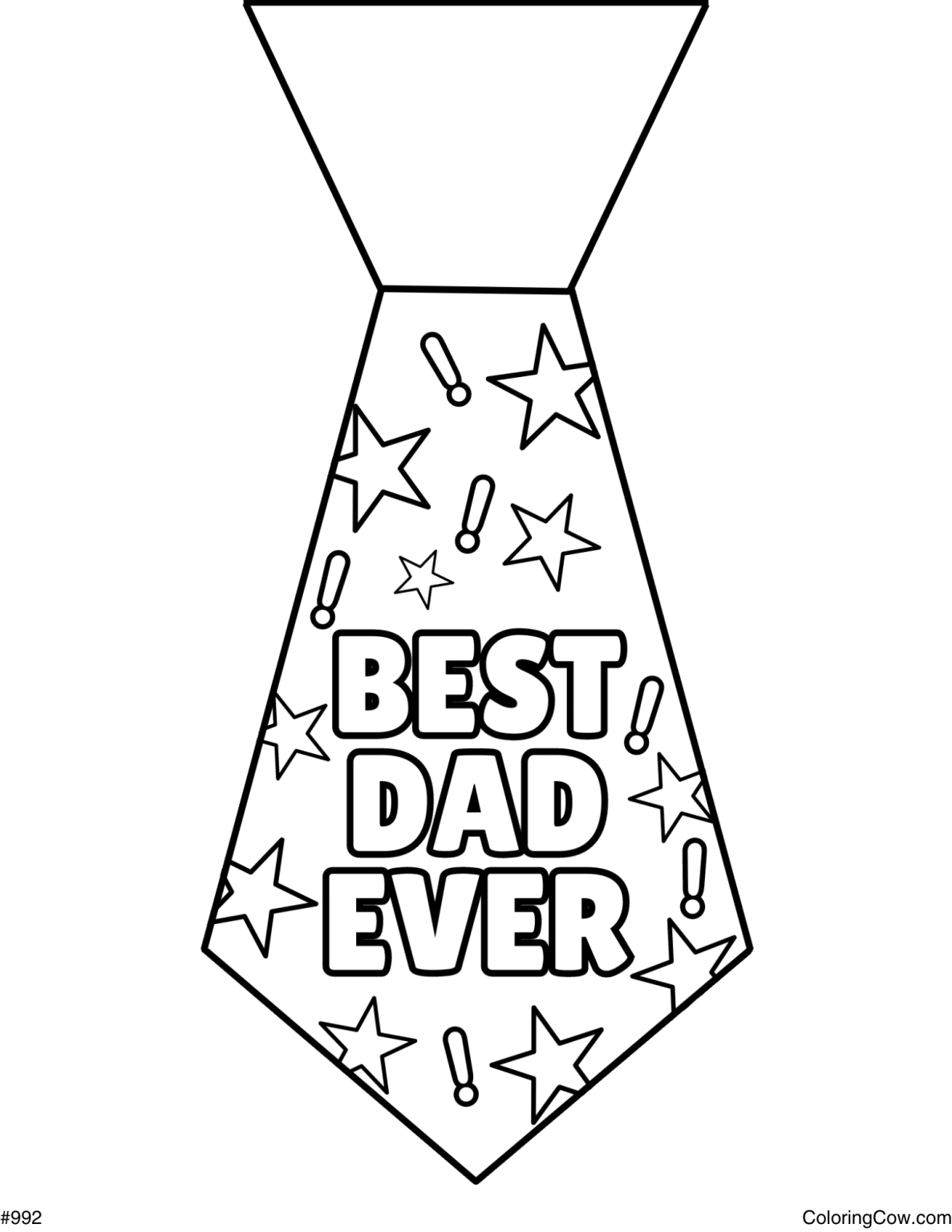 Fathers Day Tie Coloring Page