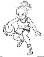 Girl Basketball Coloring Page