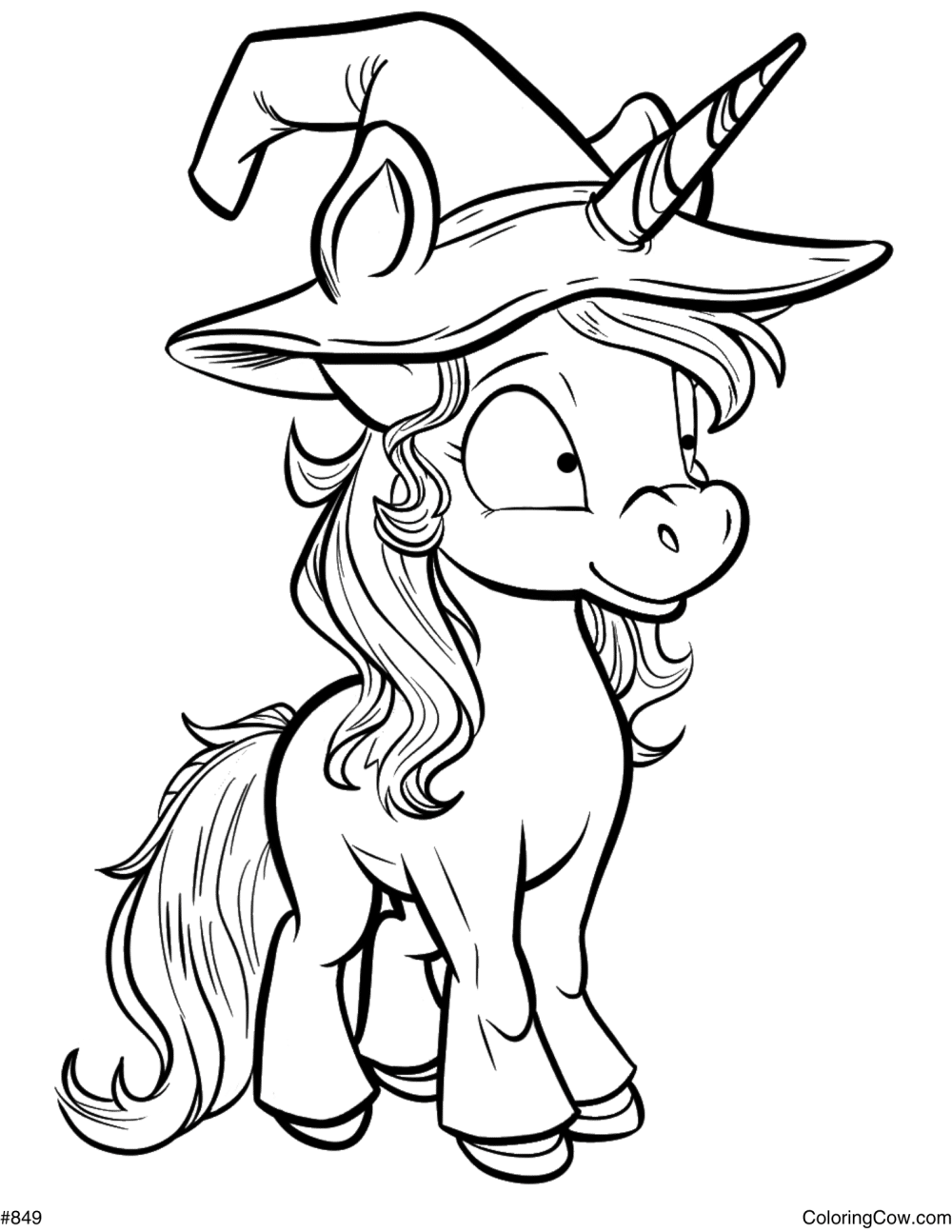 Halloween Unicorn Coloring Page
