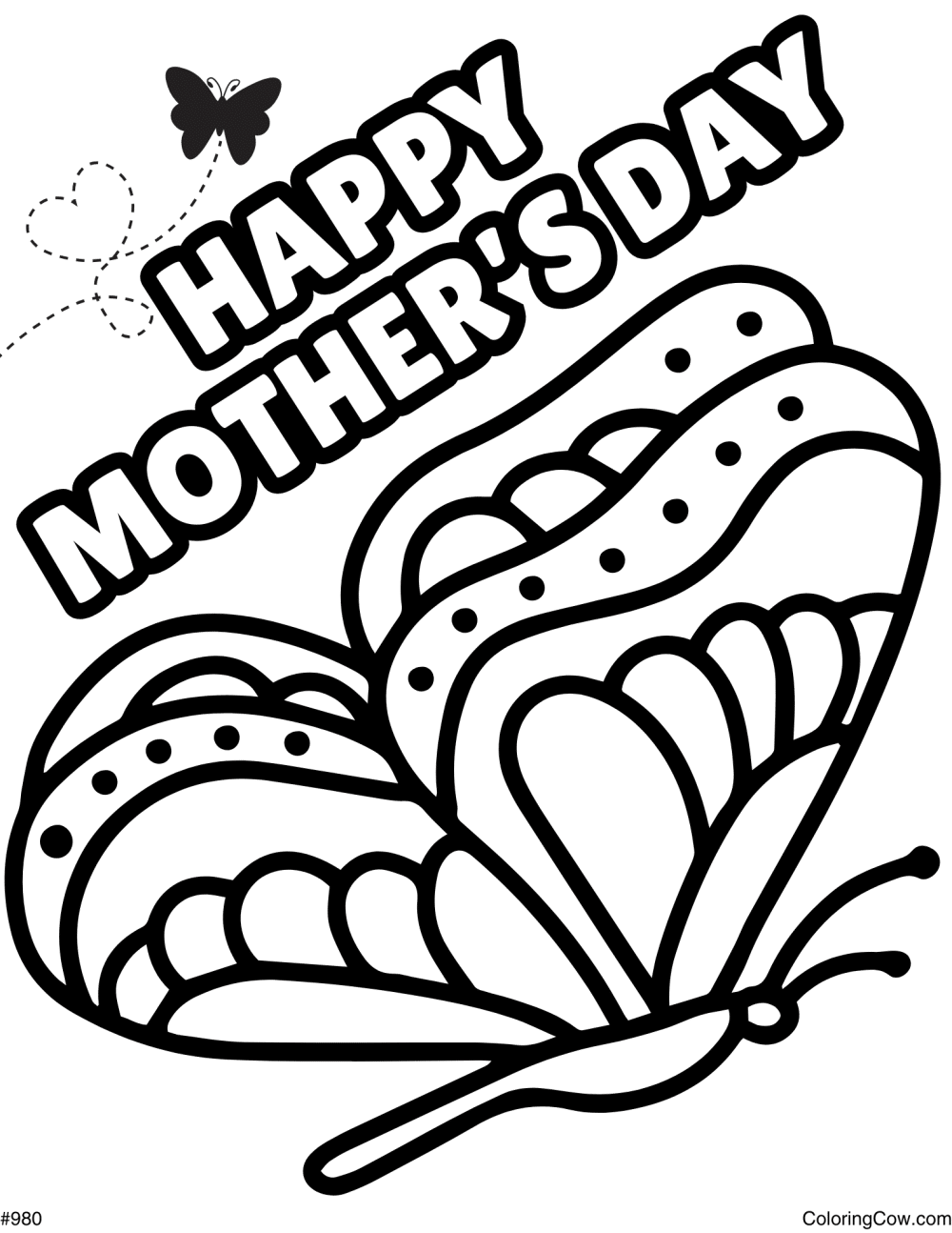 Happy Mother's Day Coloring Page