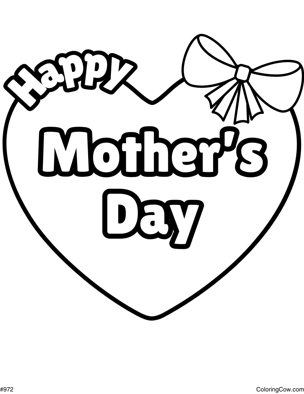 Happy Mothers Day Heart Coloring Pages Coloring Pages