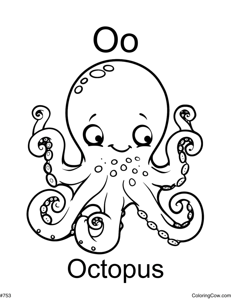 O Is for Octopus Coloring Page