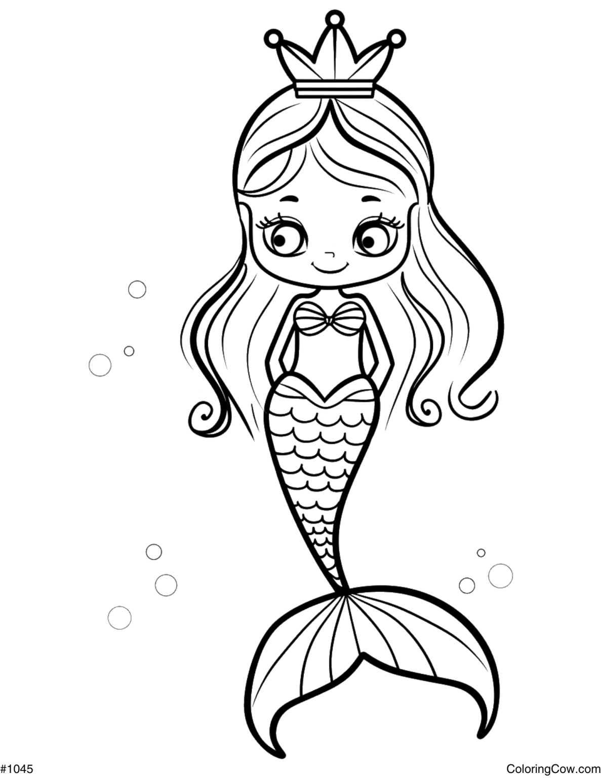 Unicorn Mermaid Coloring Page