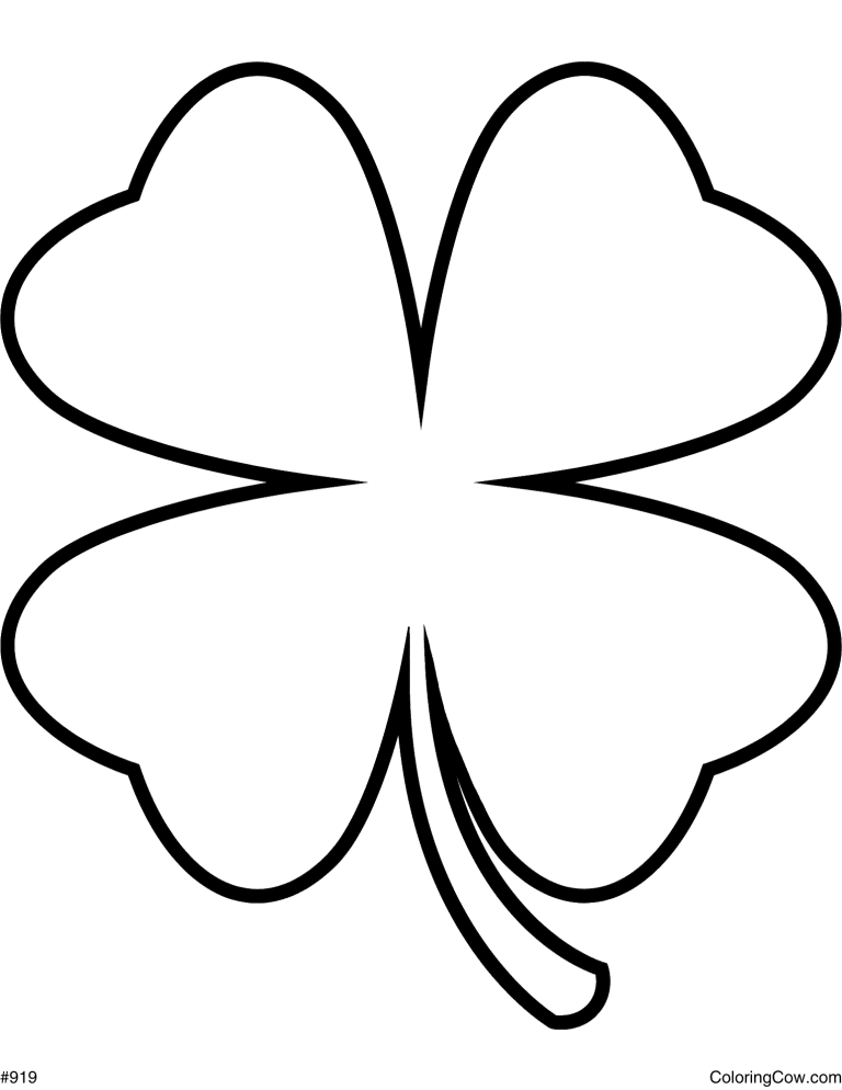St. Patrick's Day Shamrock Coloring Page