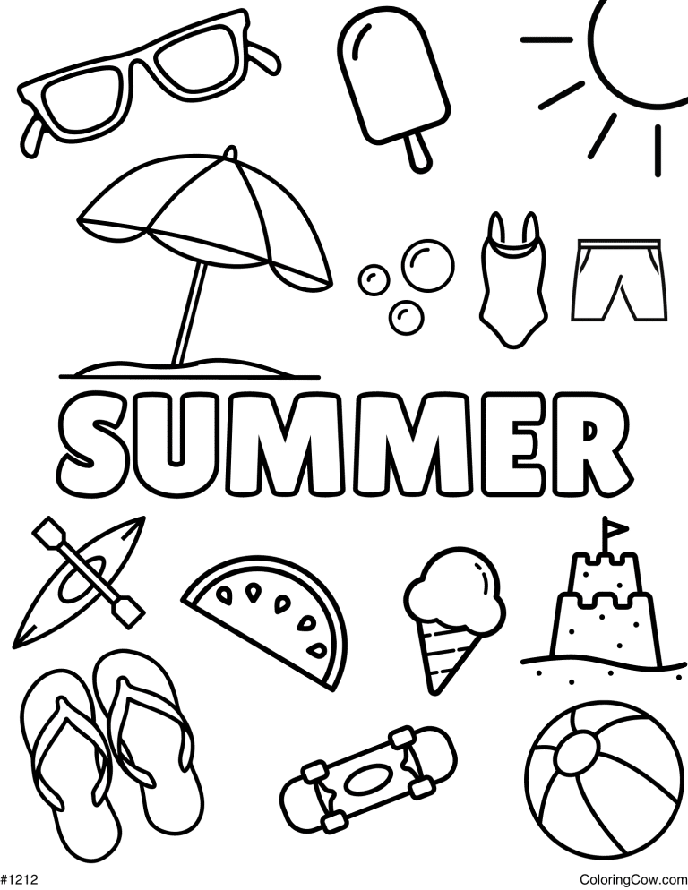 Summer Coloring Page