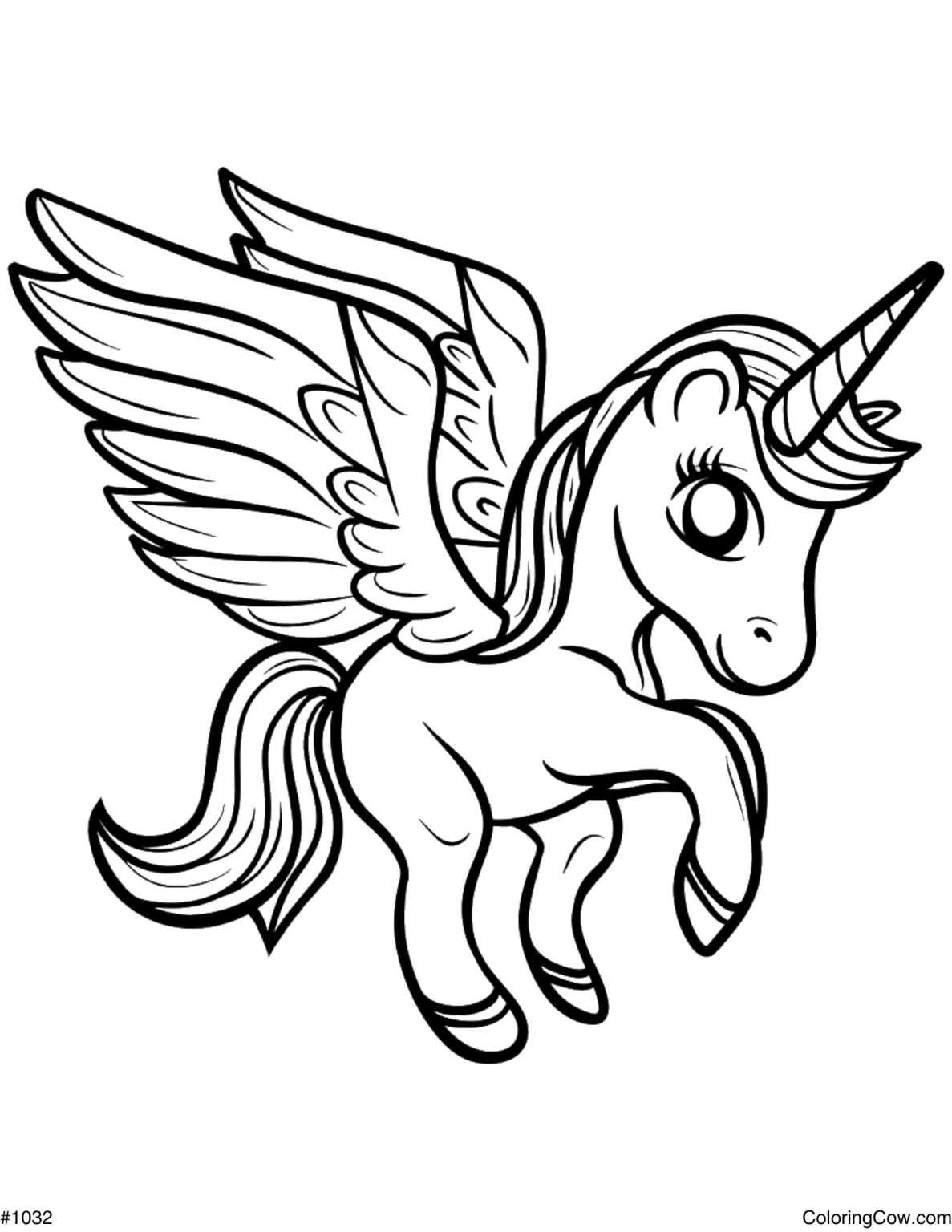 Unicorn Pegasus Coloring Page