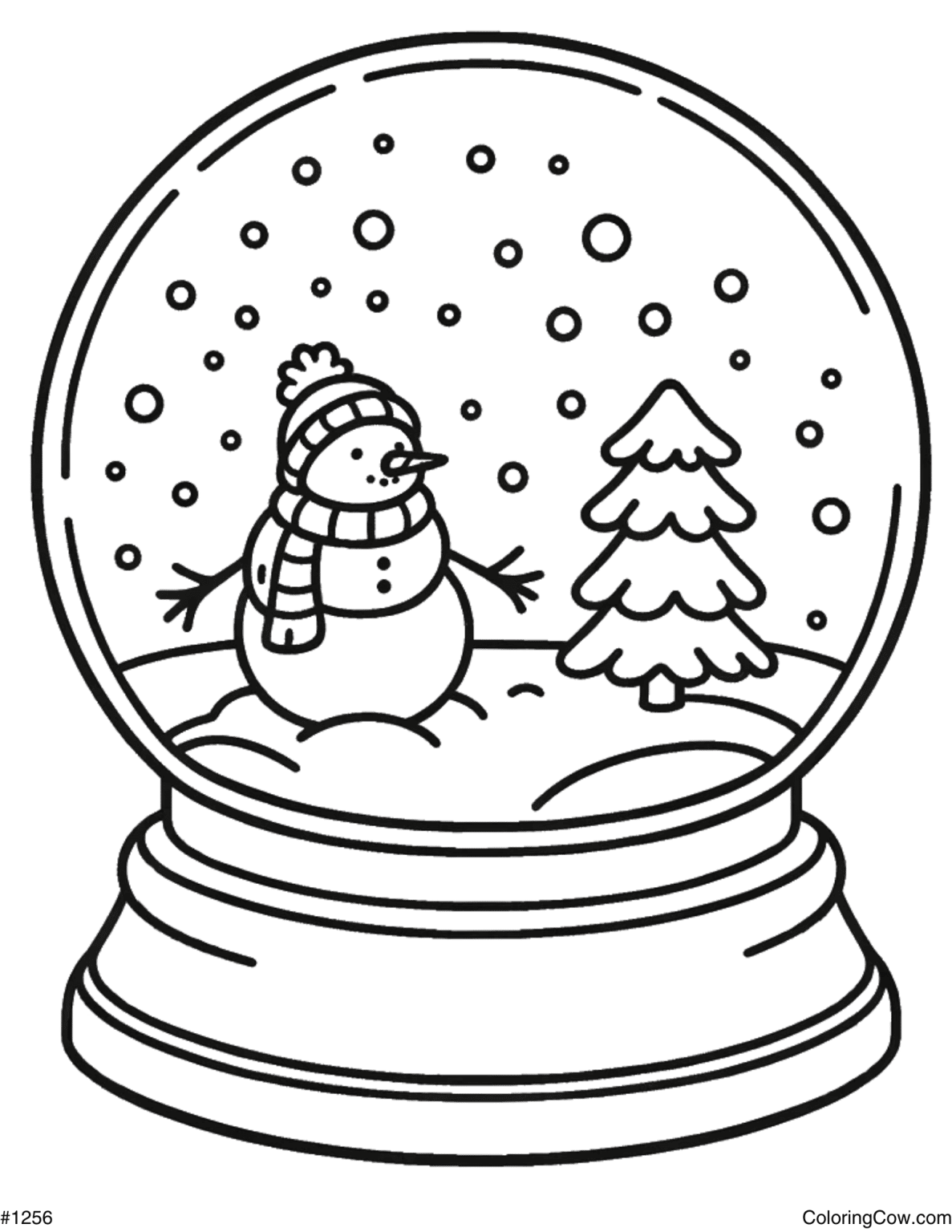 Winter Snow Globe Coloring Page