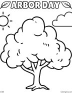 Arbor Day Tree Coloring Page