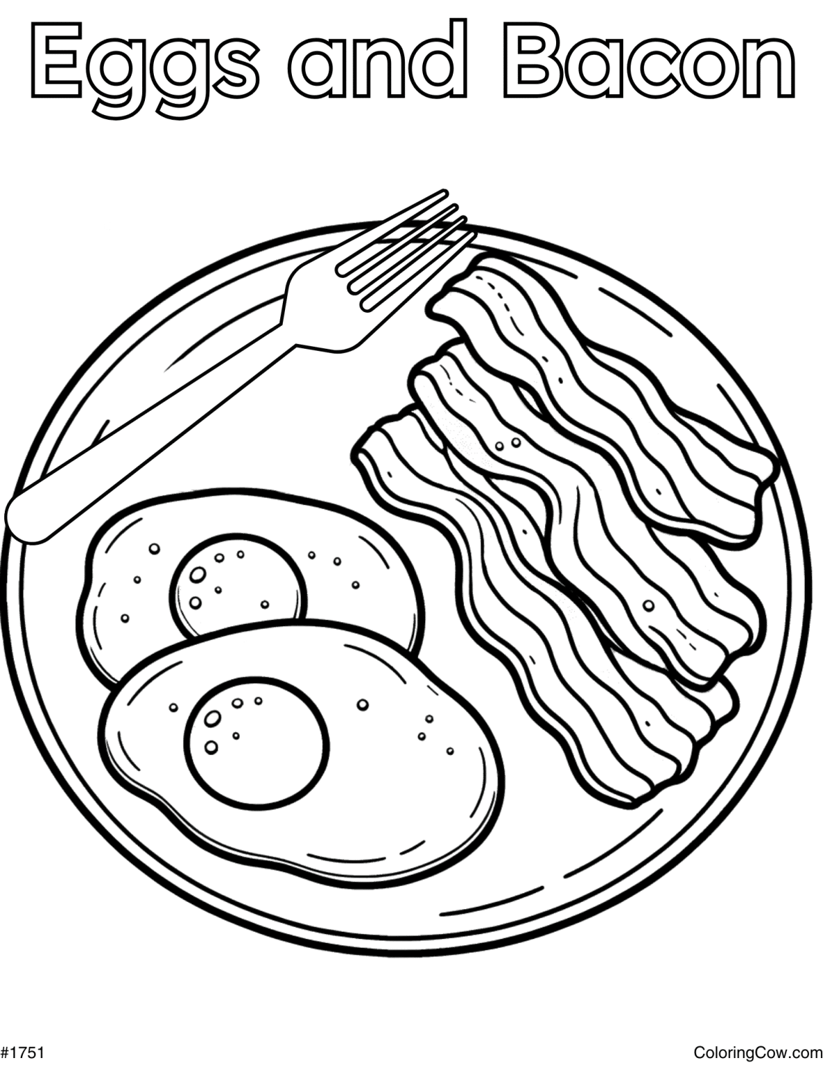 Eggs and Bacon Coloring Page