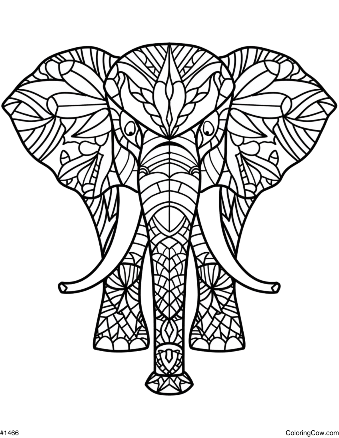 Elephant Mandala Coloring Page