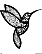 Hummingbird Mandala Coloring Page