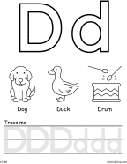 Letter D Coloring Page