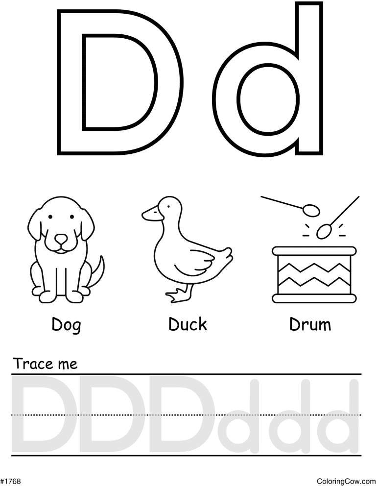 Letter D Coloring Page