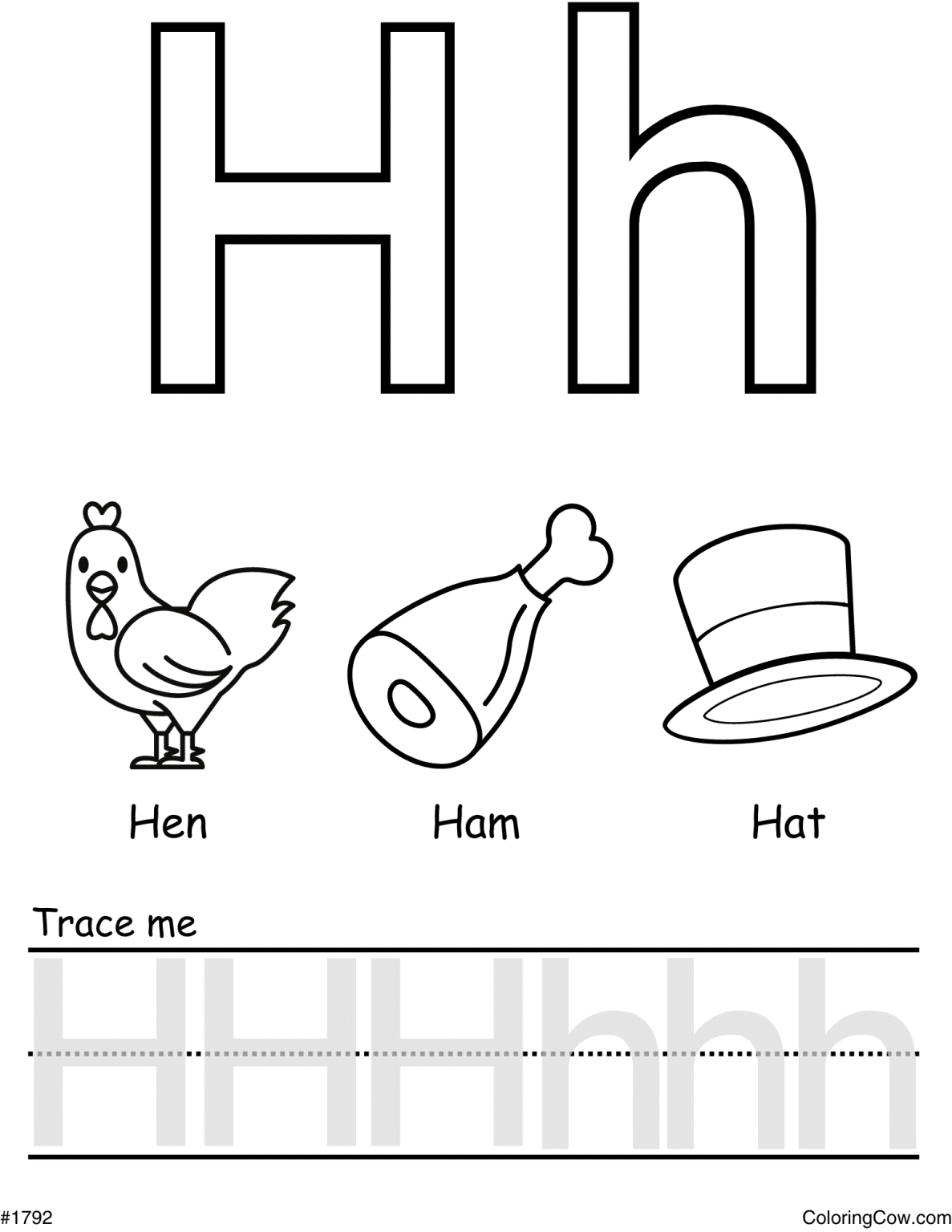 Letter H Coloring Page