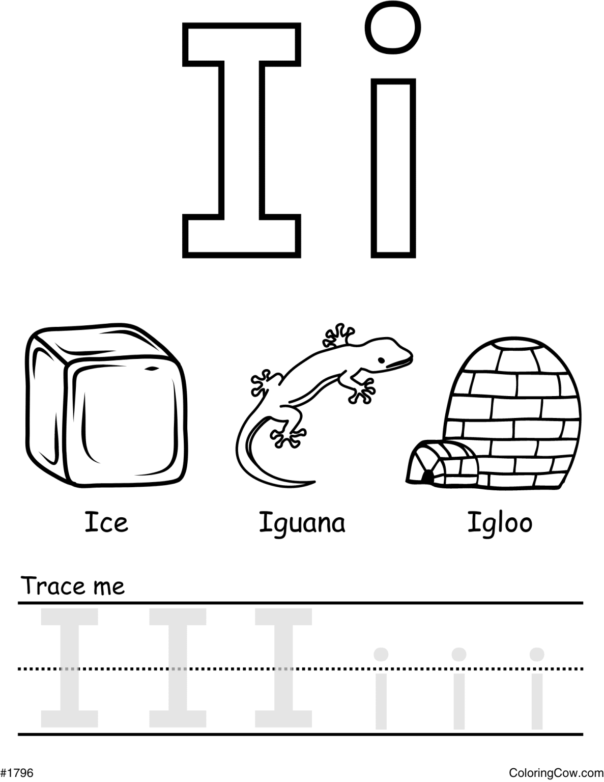 Letter I Coloring Page