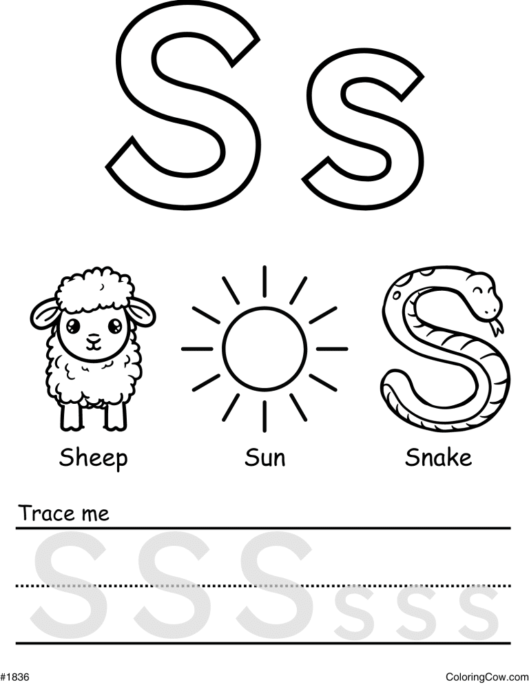 Letter S Coloring Page