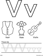 Letter V Coloring Page