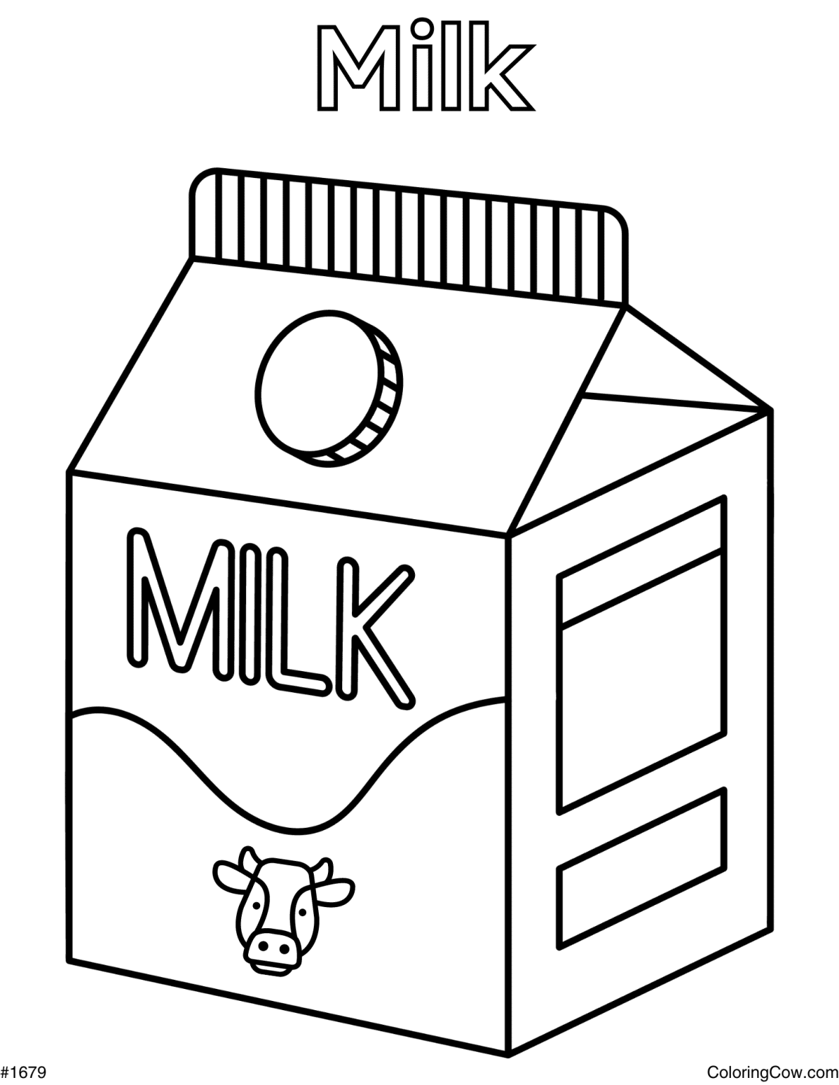 Milk Coloring Page