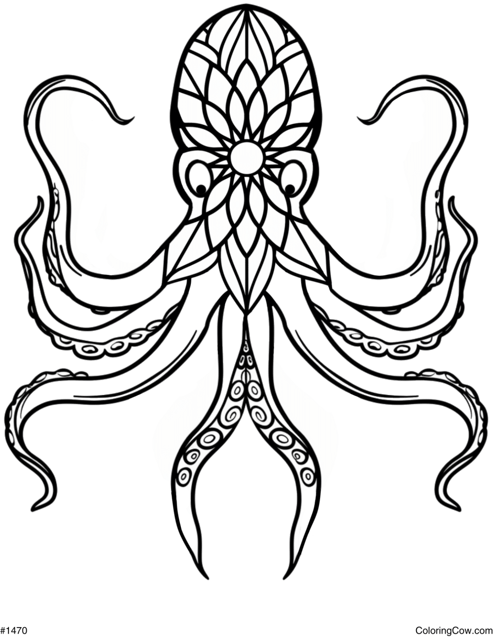 Octopus Mandala Coloring Page