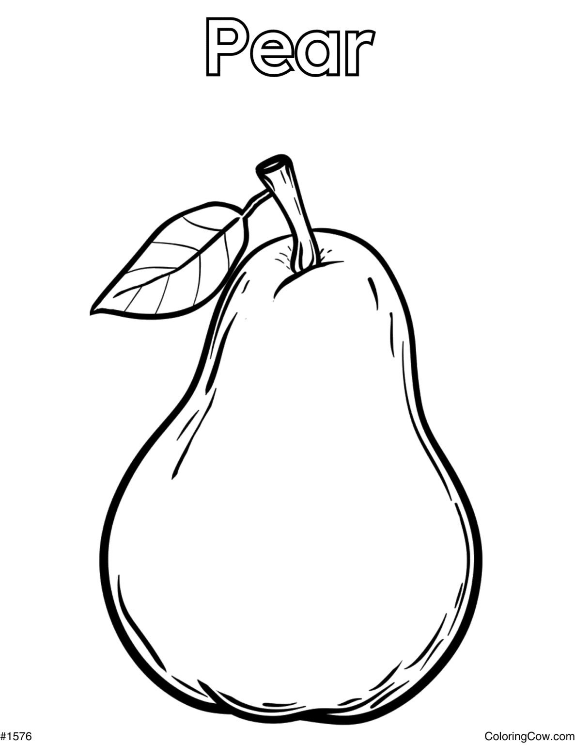 Pear Coloring Page