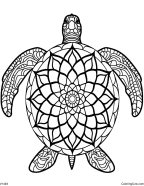 Sea Turtle Mandala Coloring Page