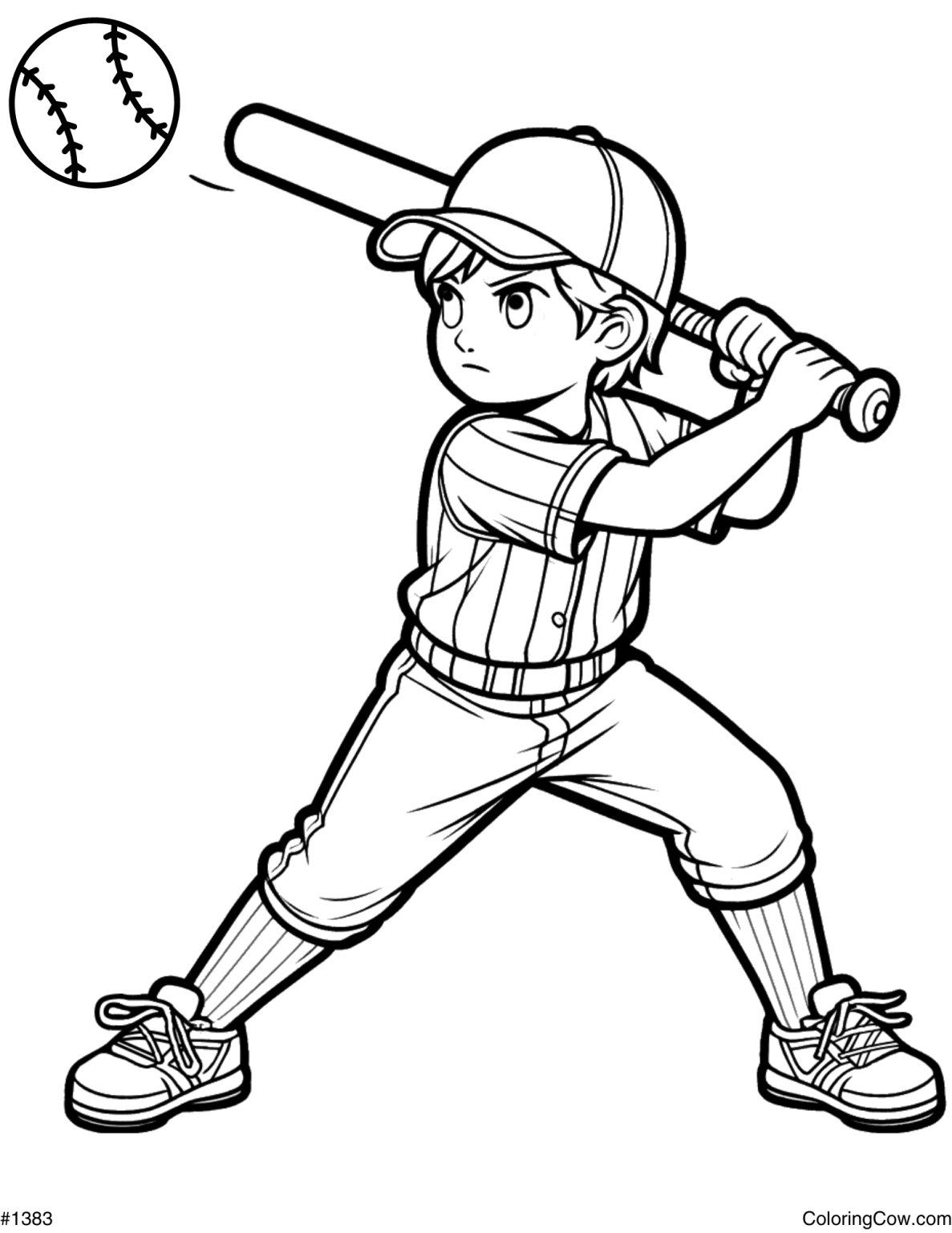 Girl Softball Player Coloring Page