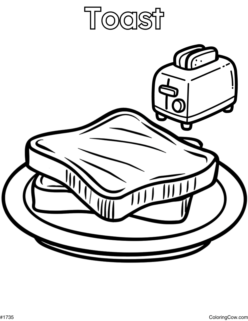 Toast Coloring Page