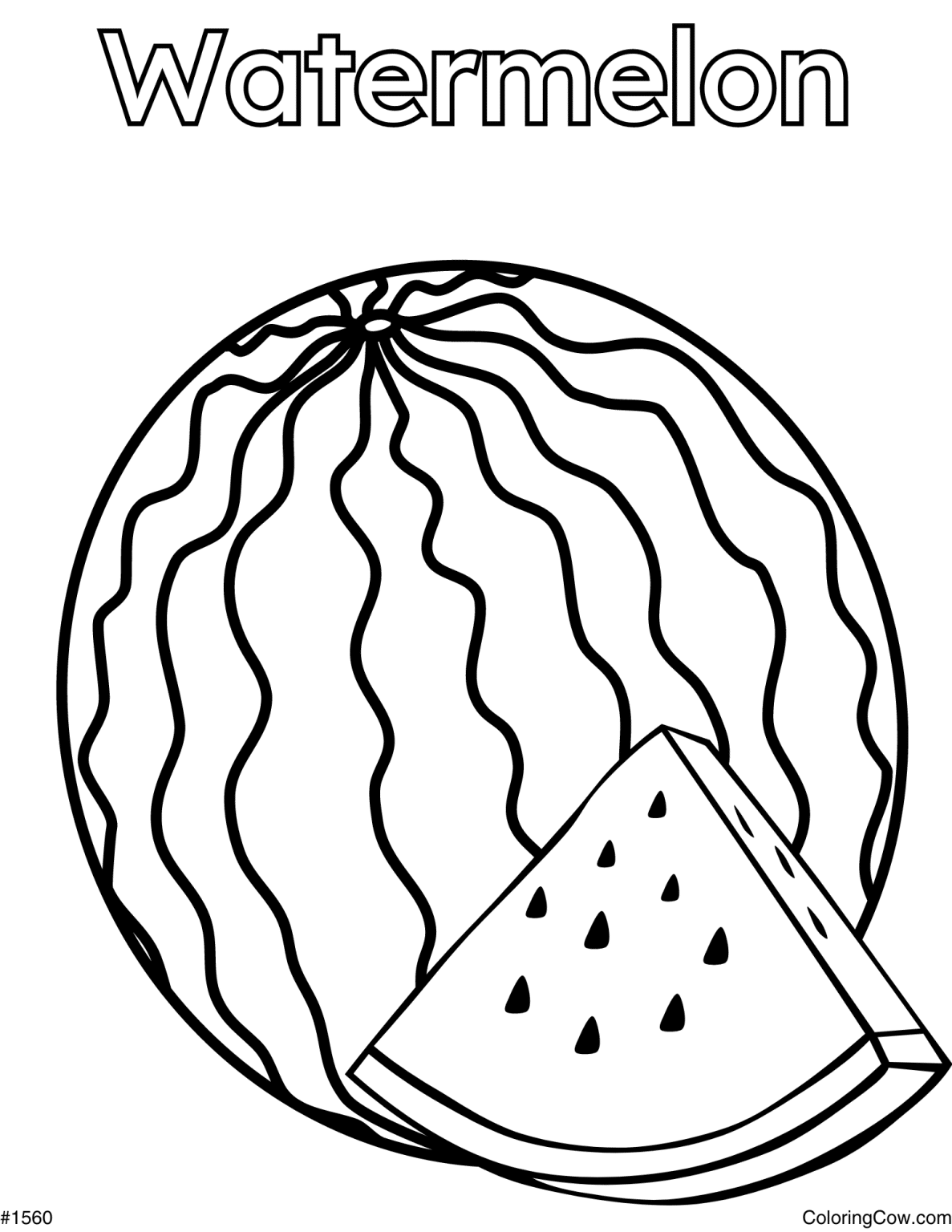 Watermelon Coloring Page