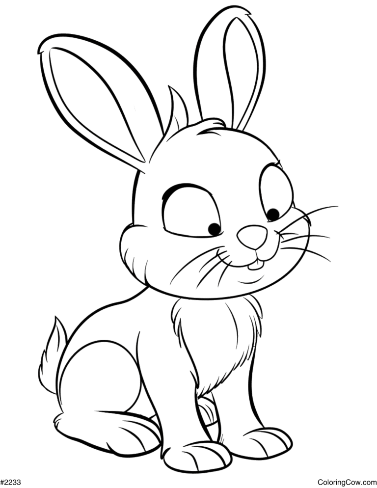 Cute Bunny Coloring Page