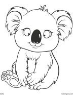 Cute Koala Coloring Page