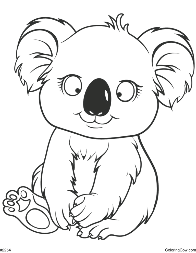Cute Koala Coloring Page